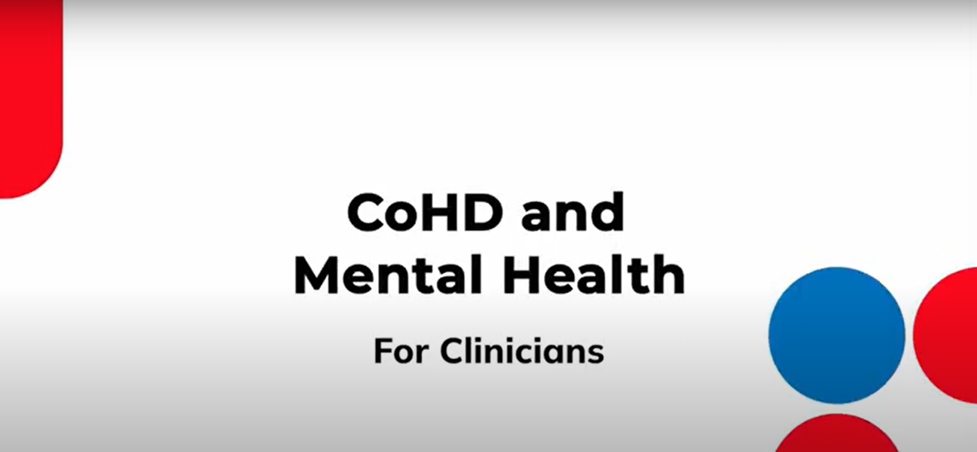CoHD and Mental Health – Clinician Resource